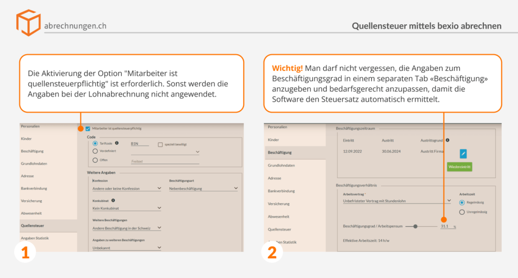 Umgang mit dem Payroll-Modul in bexio - abrechnungen.ch